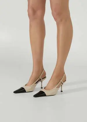 TONY BIANCO Donte Slingback Heel - Vanilla Nappa/black
