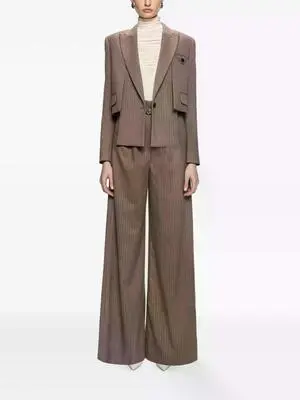 NISSA Pinstripe Blazer - Brown