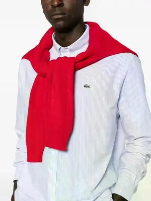 Lacoste Vertical-stripe Logo-patch Shirt
