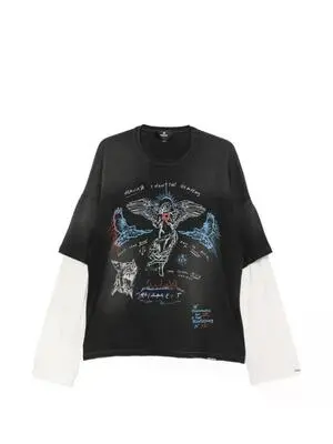 REPRESENT Graphic-print Layered-sleeve T-shirt