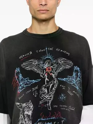REPRESENT Graphic-print Layered-sleeve T-shirt