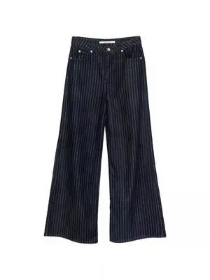 HOMAGE Pinstripe-pattern Wide-leg Jeans