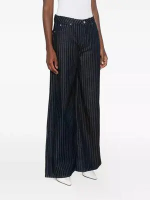 HOMAGE Pinstripe-pattern Wide-leg Jeans