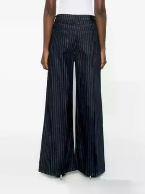 HOMAGE Pinstripe-pattern Wide-leg Jeans