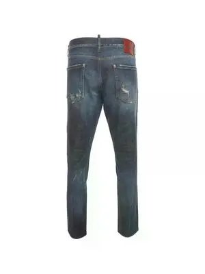 Dsquared2 Distressed Straight-fit Jeans - Blue