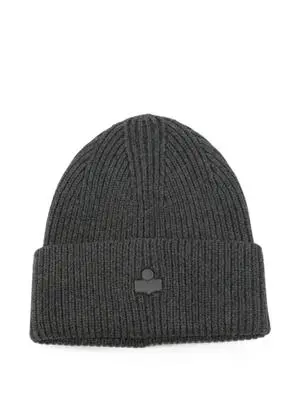 MARANT Ribbed Beanie Hat - Grey