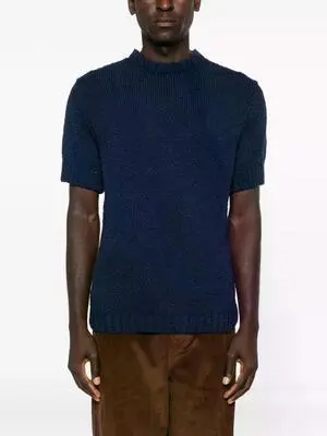 ARTE ANTWERP Logo-intarsia Short-sleeve Sweater