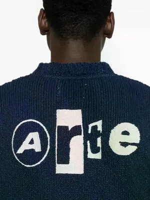 ARTE ANTWERP Logo-intarsia Short-sleeve Sweater