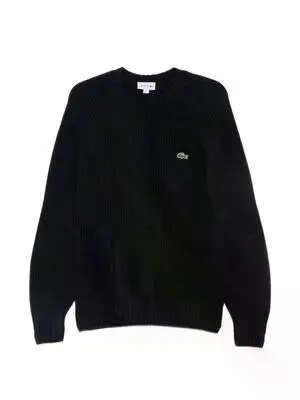 Lacoste Ribbed-knit Raglan-sleeve Sweater - Blue