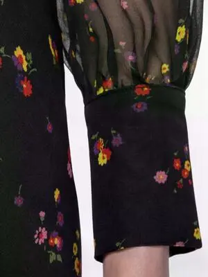 NISSA Floral Silk Midi Dress