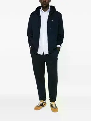 Lacoste Logo-patch Zip-up Hoodie - Blue