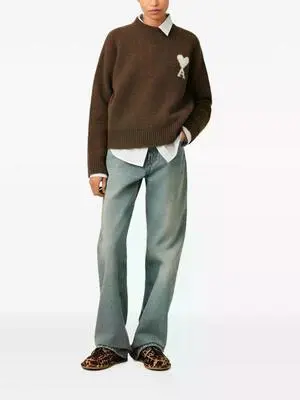 AMI Paris De Coeur Intarsia-knit Jumper
