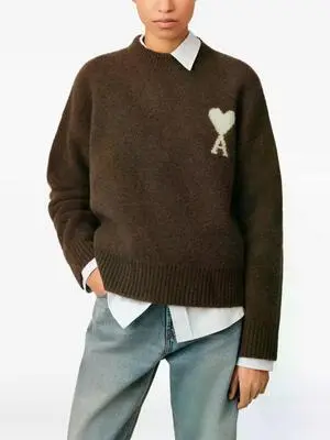 AMI Paris De Coeur Intarsia-knit Jumper