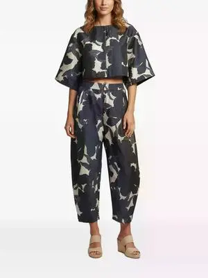Chloé Floral-jacquard Top And Trouser Set