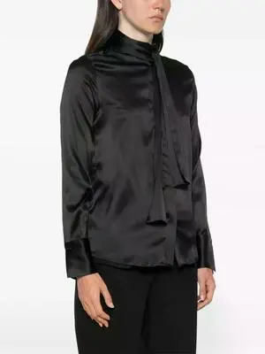 MAZZARELLI Pussy-bow Silk-satin Blouse