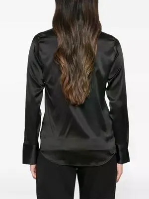 MAZZARELLI Pussy-bow Silk-satin Blouse - Black
