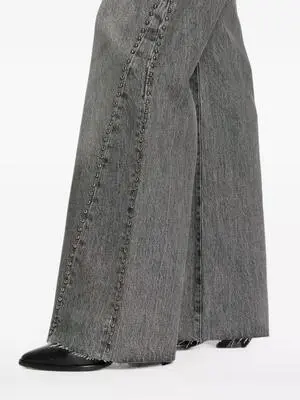 HOMAGE Stud-embellished Raw-cut Jeans