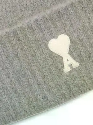 AMI Paris De Coeur Beanie Hat - Grey