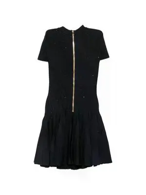 Balmain Sequin-embellished Ribbed-knit Mini Dress