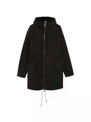 GIORGIO BRATO Hooded Shearling Jacket - Brown