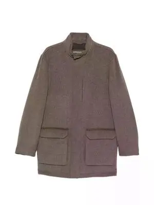 Corneliani High-neck Flap-pocket Coat - Brown