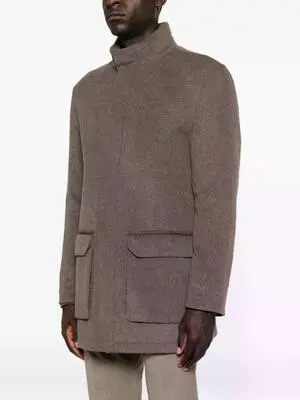 Corneliani High-neck Flap-pocket Coat