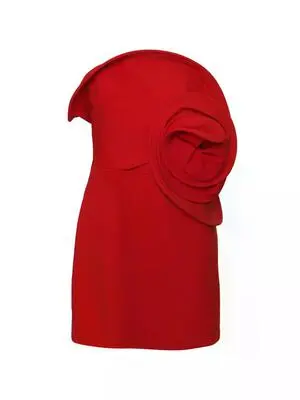 Magda Butrym Ruffled Rose Strapless Top