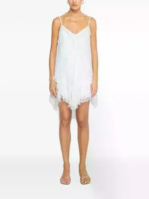 NISSA Open-back Silk Mini Dress - White