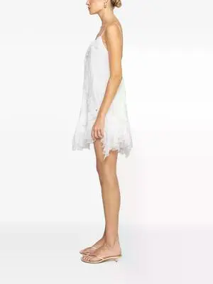 NISSA Open-back Silk Mini Dress - White
