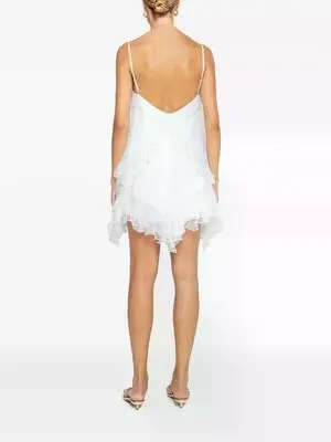 NISSA Open-back Silk Mini Dress - White