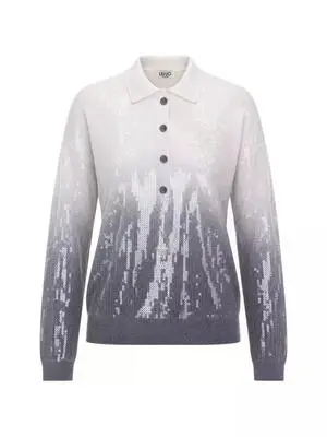 Liu Jo Sequin-embellished Dégradé Polo Shirt - White