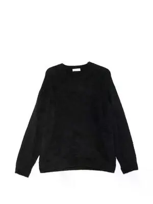 ROBERTO COLLINA Brushed-knit Crew-neck Sweater - Black