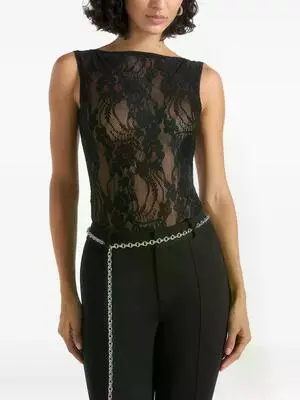 Manière De Voir Rhonda In Open-back Lace Bodysuit