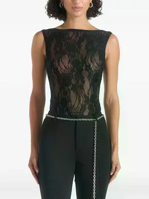 Manière De Voir Rhonda In Open-back Lace Bodysuit