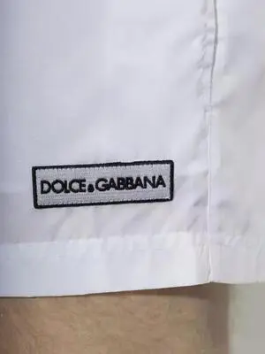 Dolce & Gabbana Drawstring-waist Logo-patch Swim Shorts