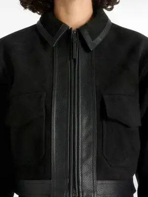 Manière De Voir Denise Suede & Pebbled Leather Jacket
