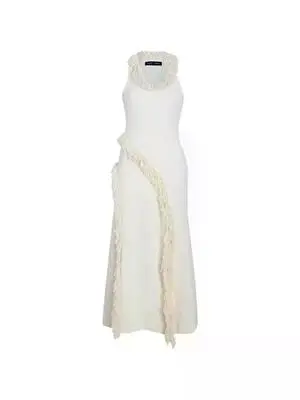 Proenza Schouler Nilo Fringe-trimmed Jacquard Dress - Neutrals
