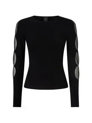 Pinko Lightweight Ribbed Sweater With Sheer Details