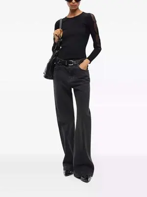 Pinko Lightweight Ribbed Sweater With Sheer Details