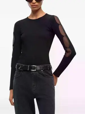 Pinko Lightweight Ribbed Sweater With Sheer Details