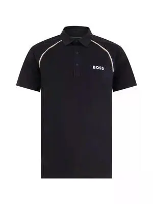 BOSS Piped-trim Logo-print Polo Shirt