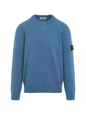 Stone Island Logo-patch Crew-neck Sweater - Blue