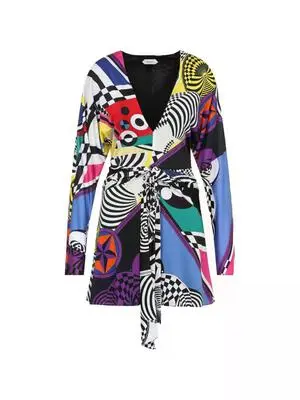 Versace Abstract-print Knot-detail Dress