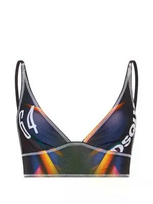 Dsquared2 Ski Leaf Triangle Bra - Black