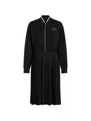Karl Lagerfeld Pleated Zip-up Midi Dress