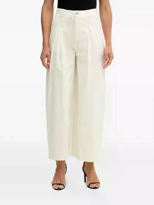 Sisley Pleated Wide-leg Trousers - Neutrals