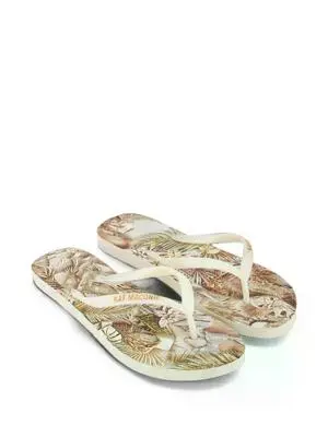 KAT MACONIE Sola Leaf-print Flip-flops - Neutrals