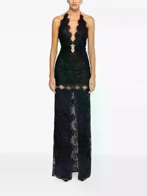 NISSA Beaded Lace Maxi Dress