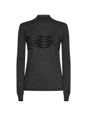 JIL SANDER Pleated Mock-neck Sweater