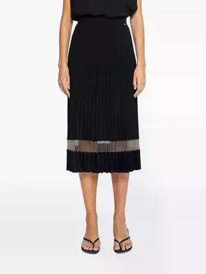 NISSA Pleated Midi Skirt - Black
